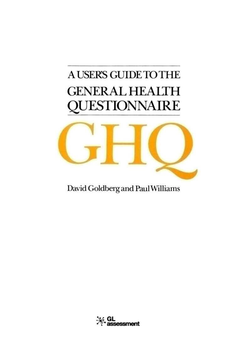 GHQ - General Health Questionnaire | Testzentrale